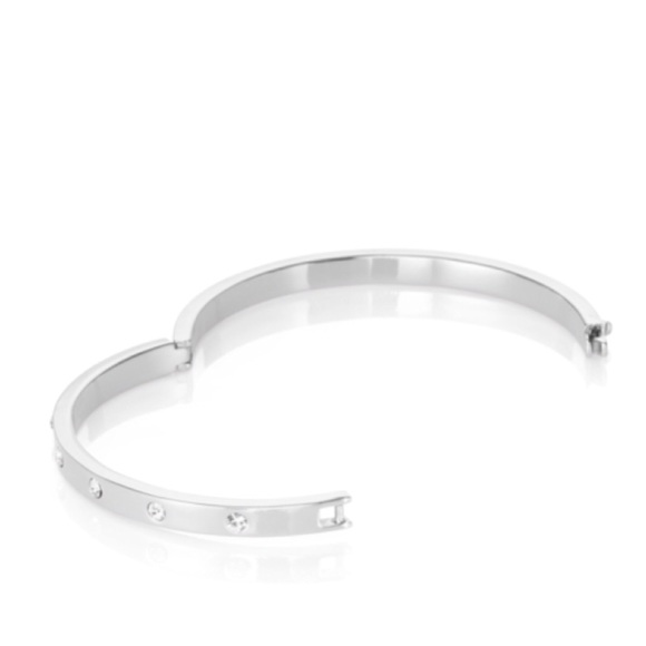kate spade | Jewelry | Kate Spade Set In Stone Hinged Bangle Silver ...